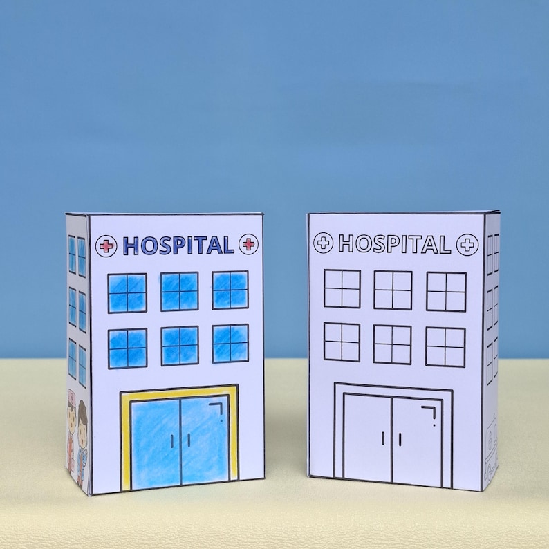 Hospital Craft for Kids | Community Helpers Paper Building Activity PDF ...