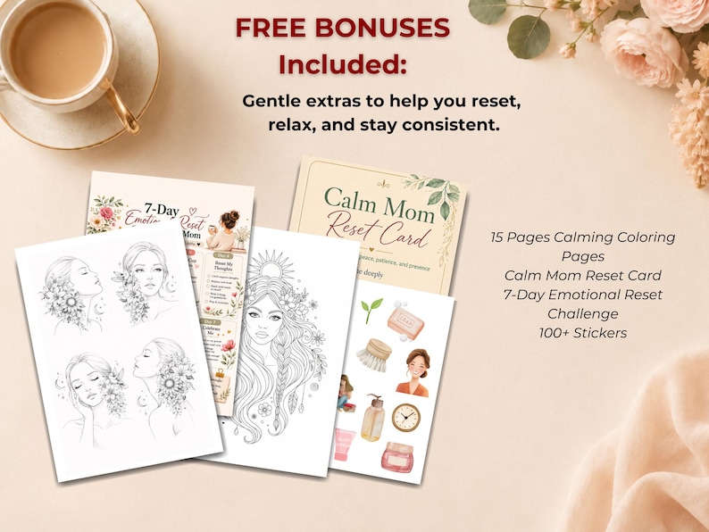 Self Care Planner Printable, Floral Mood Habit Tracker for Mom ...