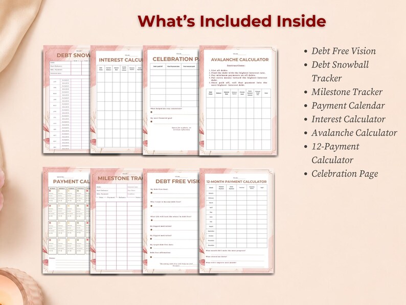 Debt Payoff Tracker Printable, Mom Debt-free Journey, Financial Freedom ...