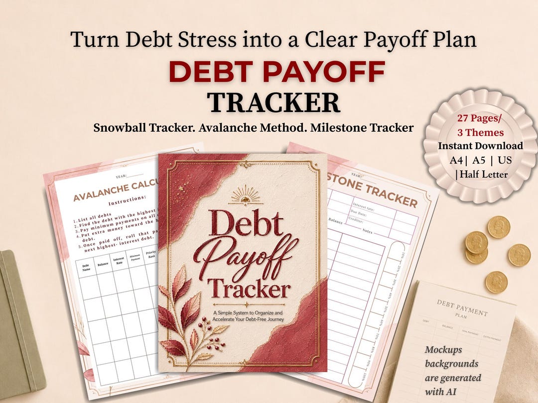 Debt Payoff Tracker Printable, Mom Debt-free Journey, Financial Freedom ...