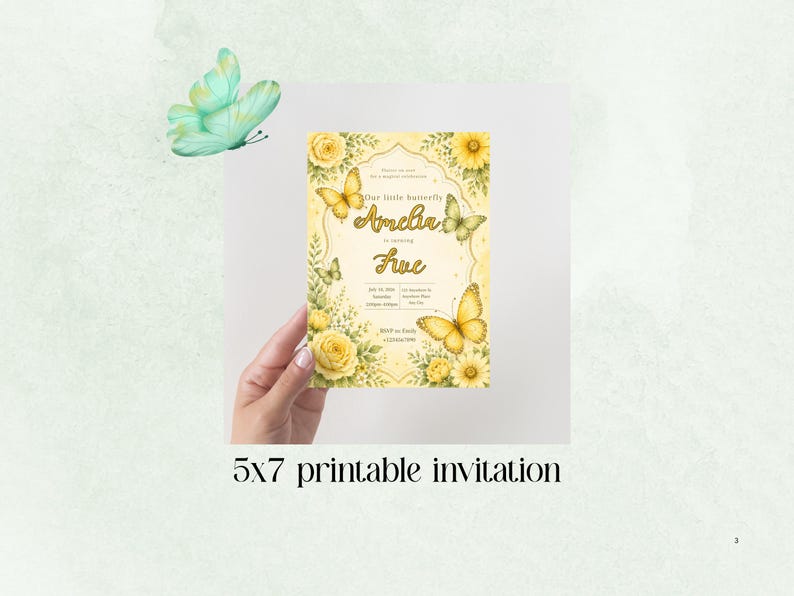 Butterfly Birthday Animation Invite Template, Floral Butterfly Party ...