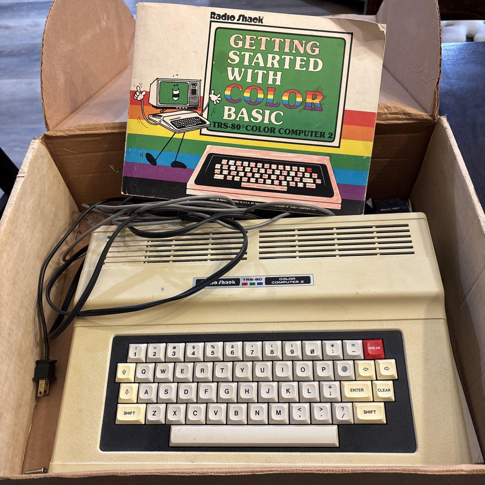 Vintage Radio Shack Tandy TRS-80 Color Computer 2 Untested W/ Book ...