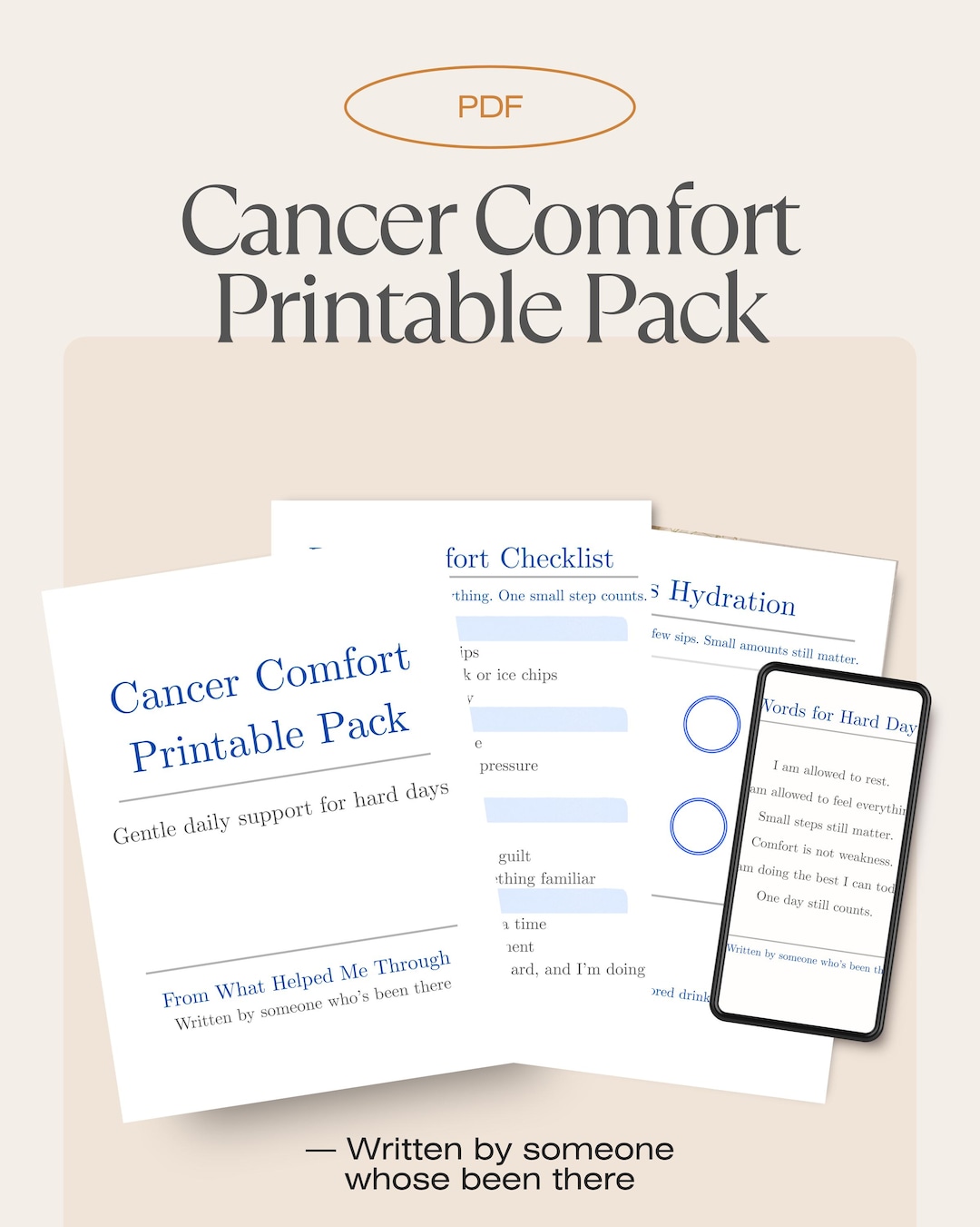 Cancer Comfort Printable Pack – Daily Support for Chemo, Treatment ...