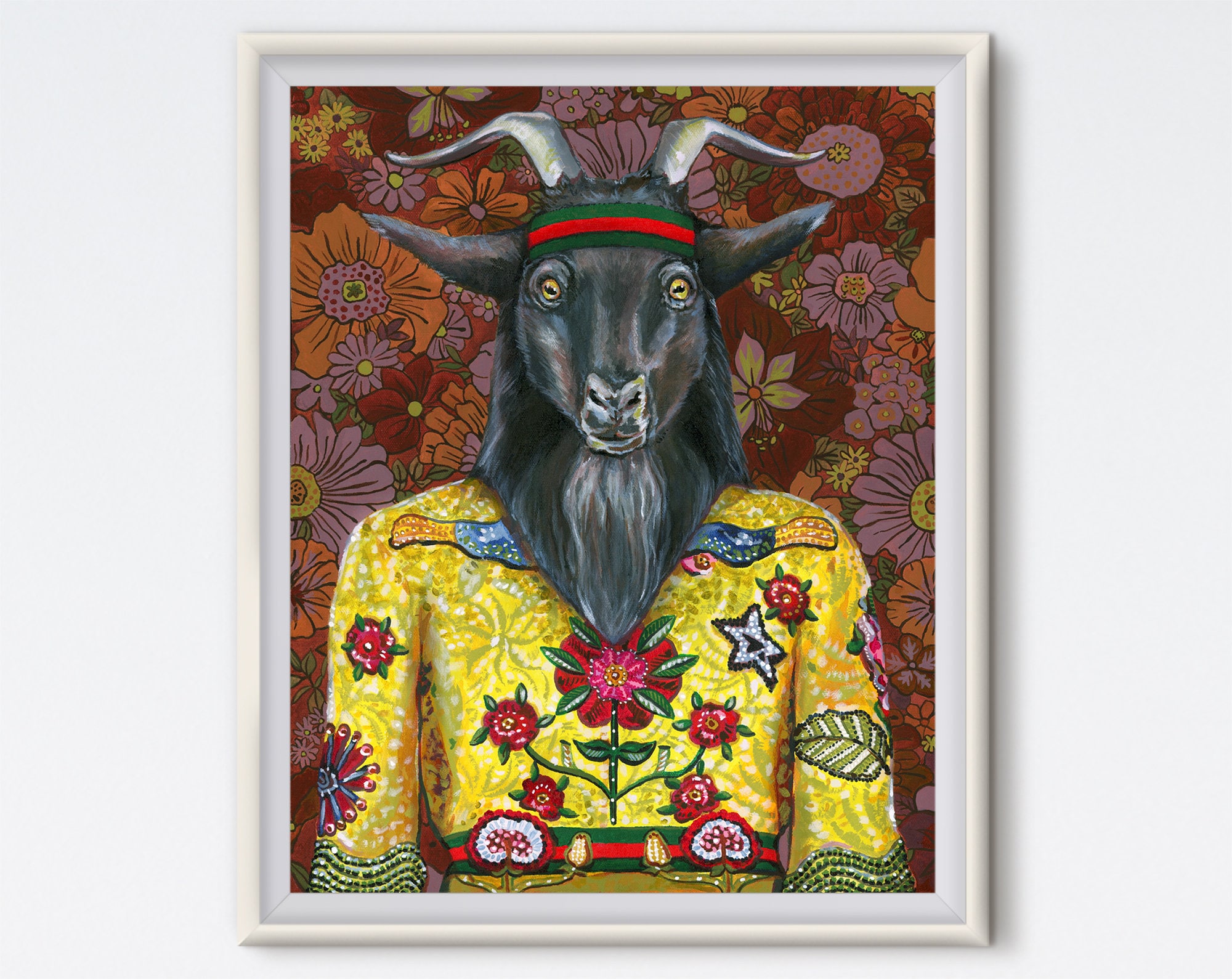Baphomet Goat Painting Fashion Print Canvas Art - Etsy