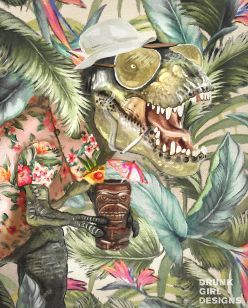 Hunter S T-rex Dinosaur Painting T Rex Portrait - Etsy UK