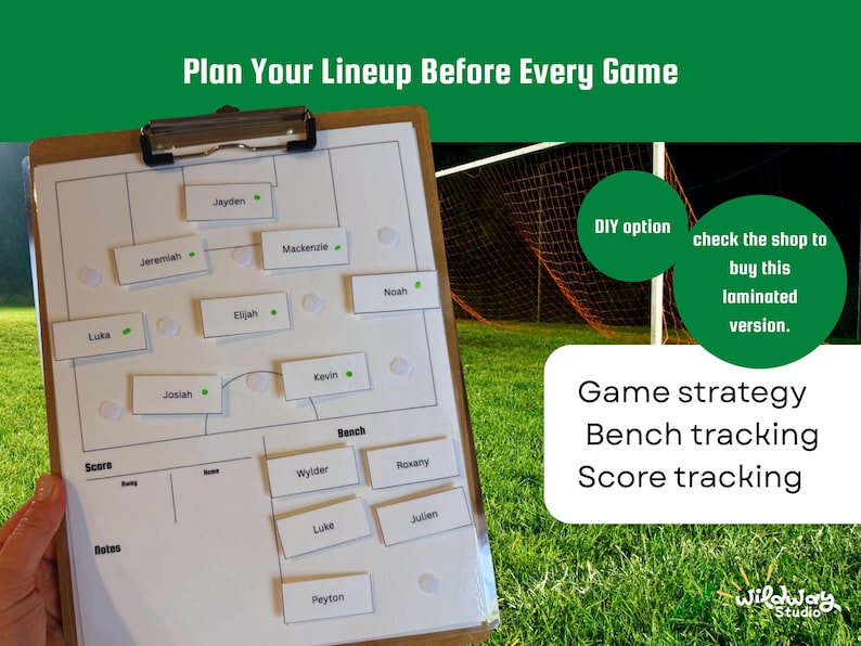 8v8 Youth Soccer Coach Planner Printable | Soccer Lineup Sheet | Soccer ...