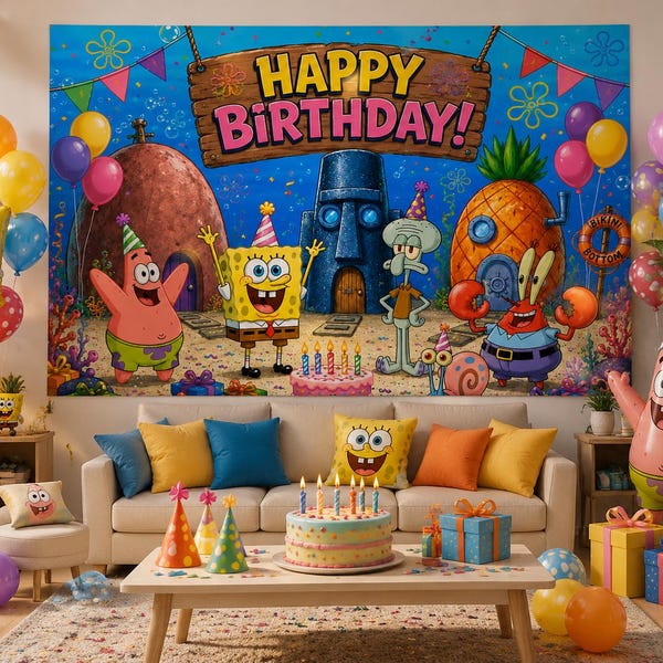 Spongebob Bikini Bottom Backdrop - Etsy