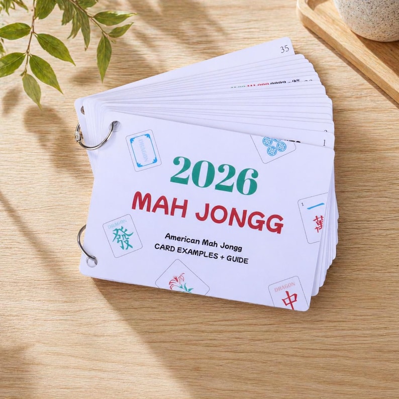 2026 Mahjong Guide & Strategy Flipbook, Durable A5 Laminated Reference ...