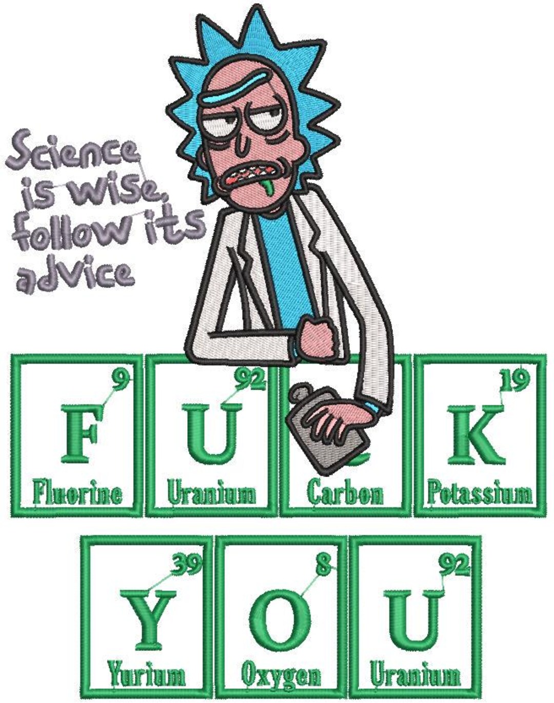 Rick and Morty F.Y. Embroidered Logo Embossed - Etsy