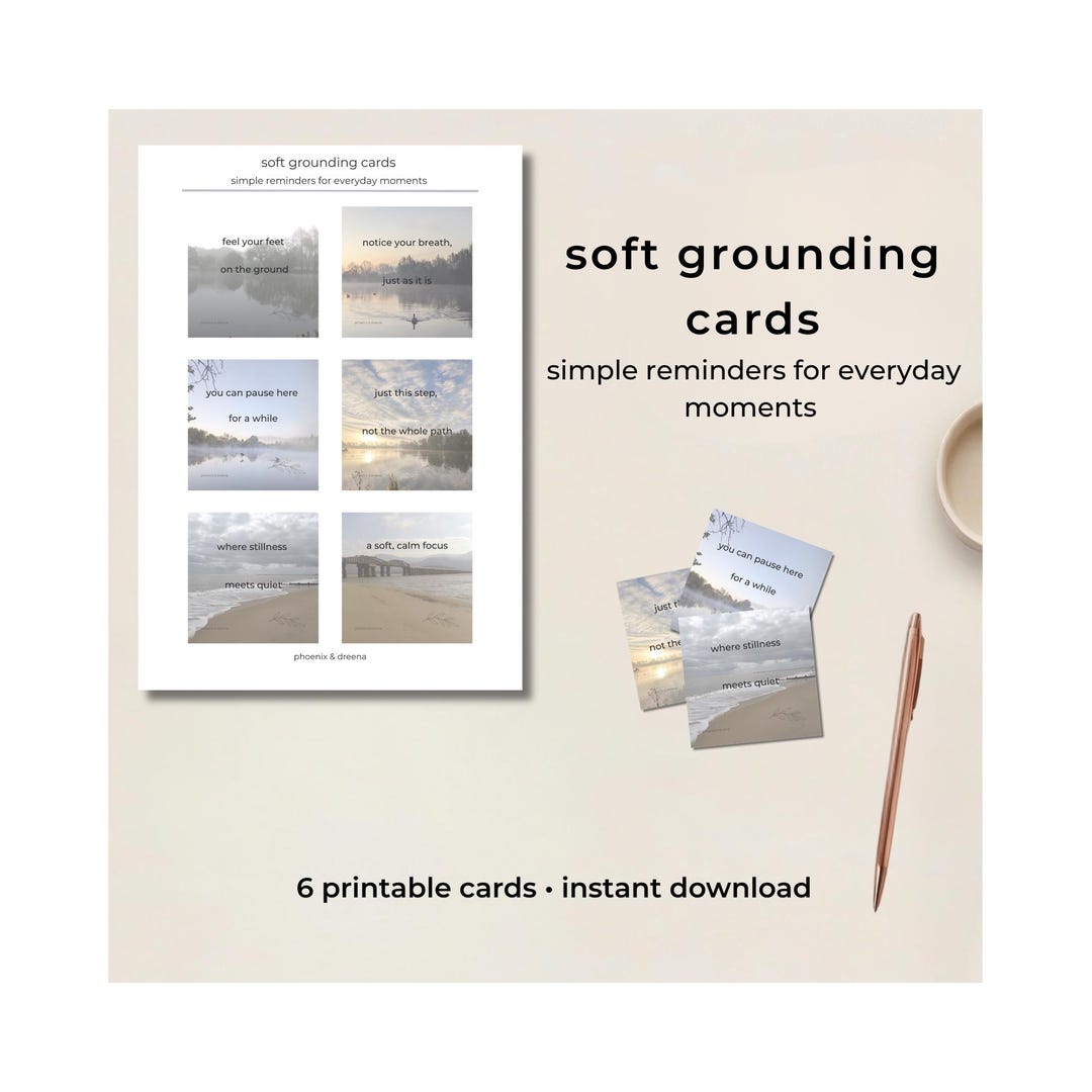 Grounding Cards Printable, Mindfulness Cards for Anxiety, Self Care ...