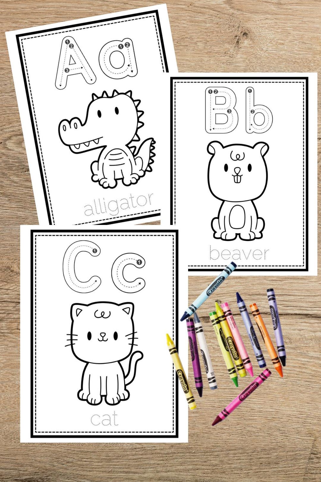 Animal Alphabet Coloring Book Printable for Kids | A-Z Letter Tracing ...
