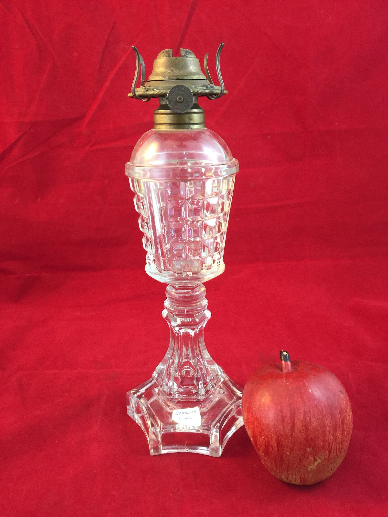 Antique Sandwich Glass Oil Lamp EAPG Lamp Primitive Lighting | Etsy