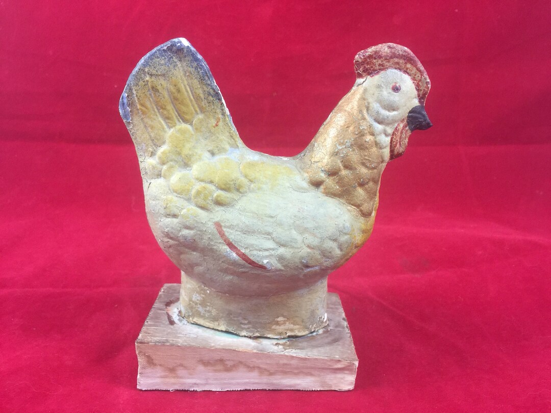 Victorian Paper Mache Squeaker Toy Hen, Hand-painted Antique Rooster - Etsy