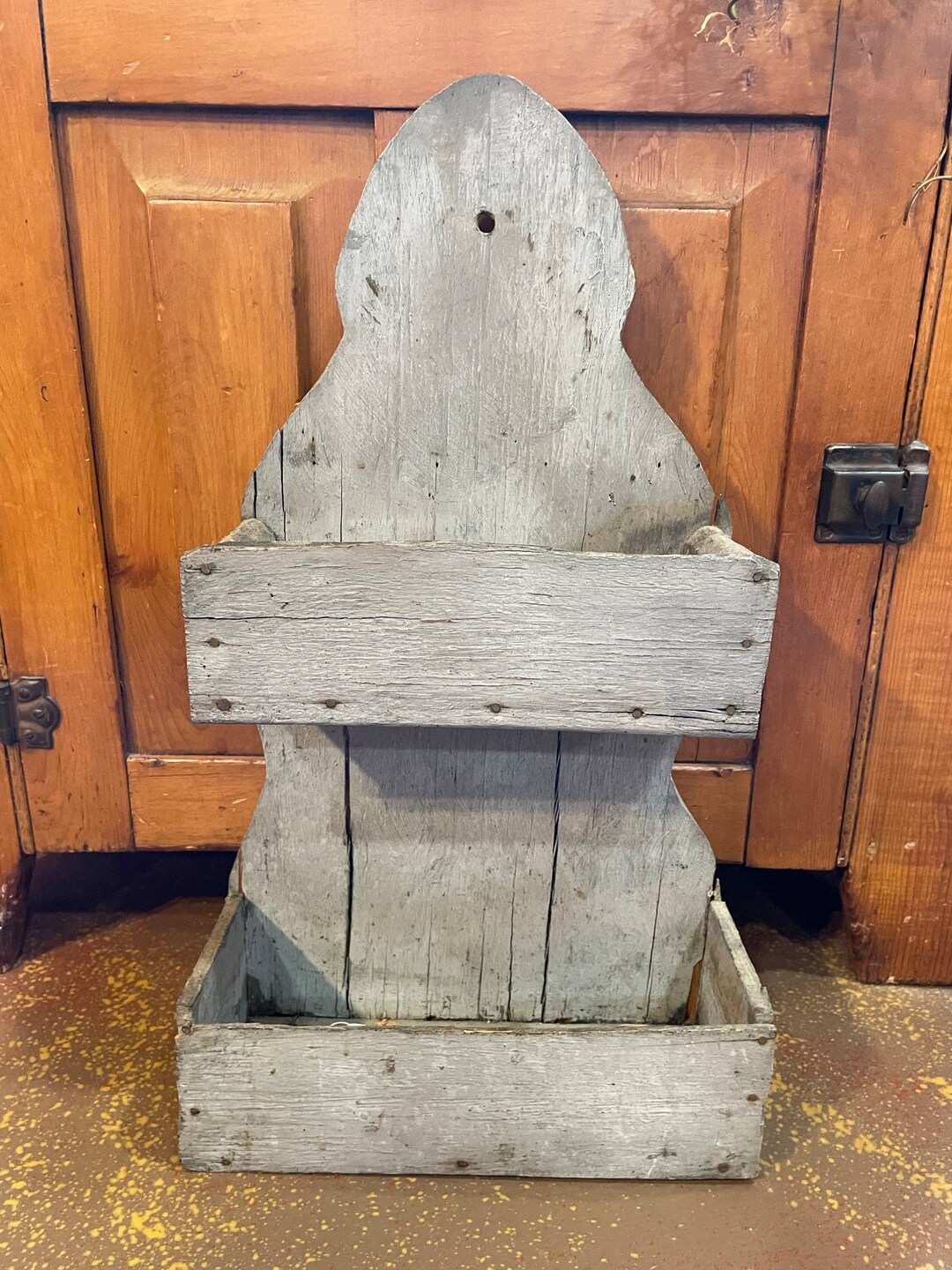 Wall Hanging Double Candle Box Primitive Lighting 1800's Farmhouse ...