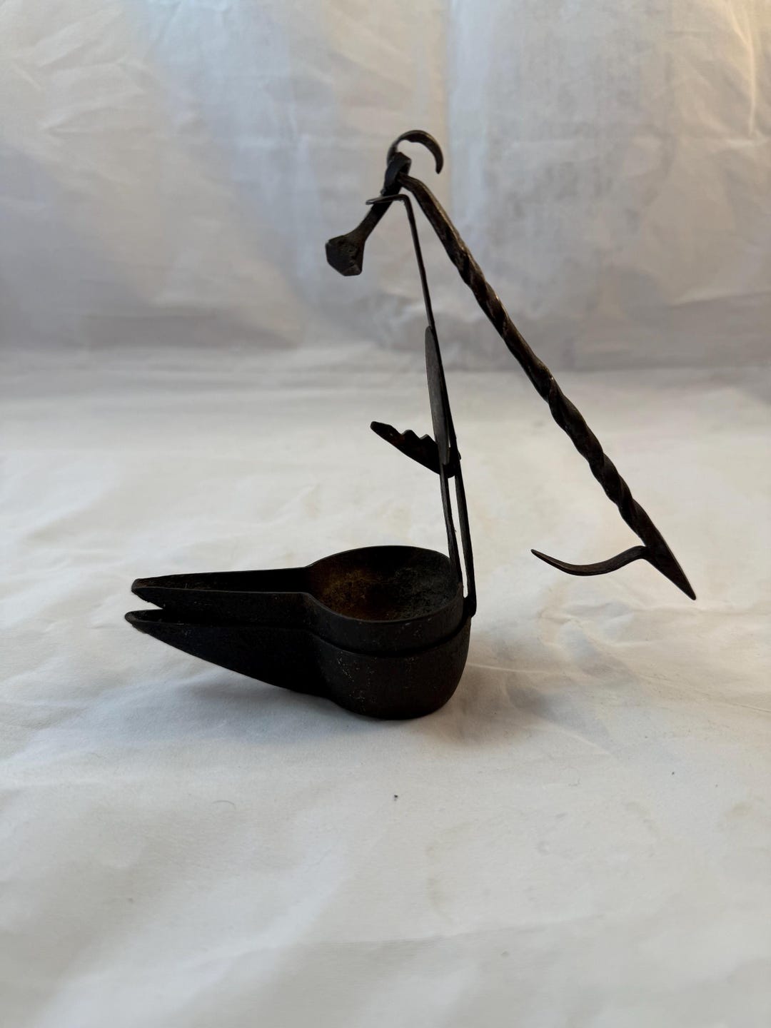 Handforged Cast Iron Double Betty Lamp, Antique Miner Lighting - Etsy