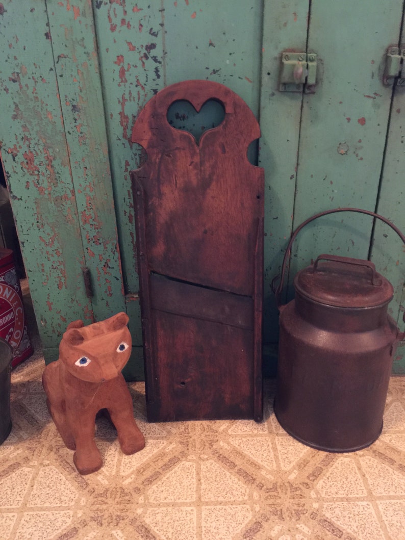 Antique Wooden Slaw Cutter with Heart Handle primitive | Etsy