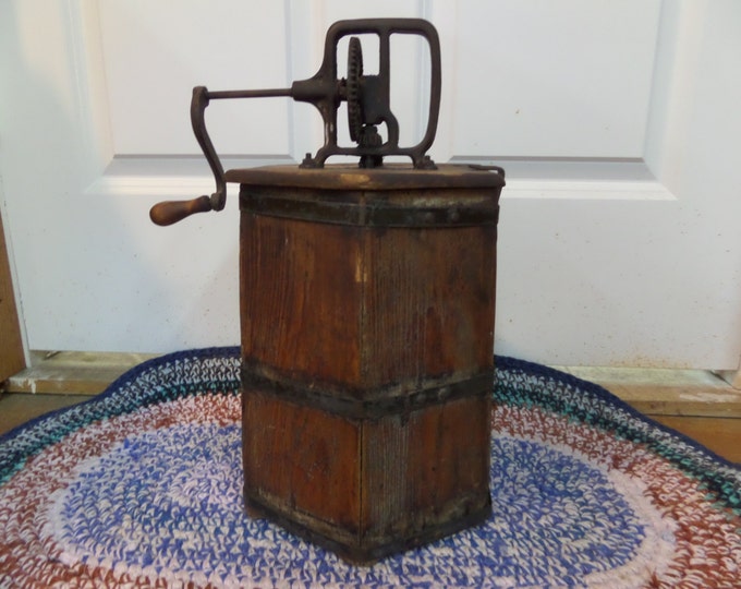 Antique Wapakoneta Butter Churn...folk Art Primitive Rustic Historical ...
