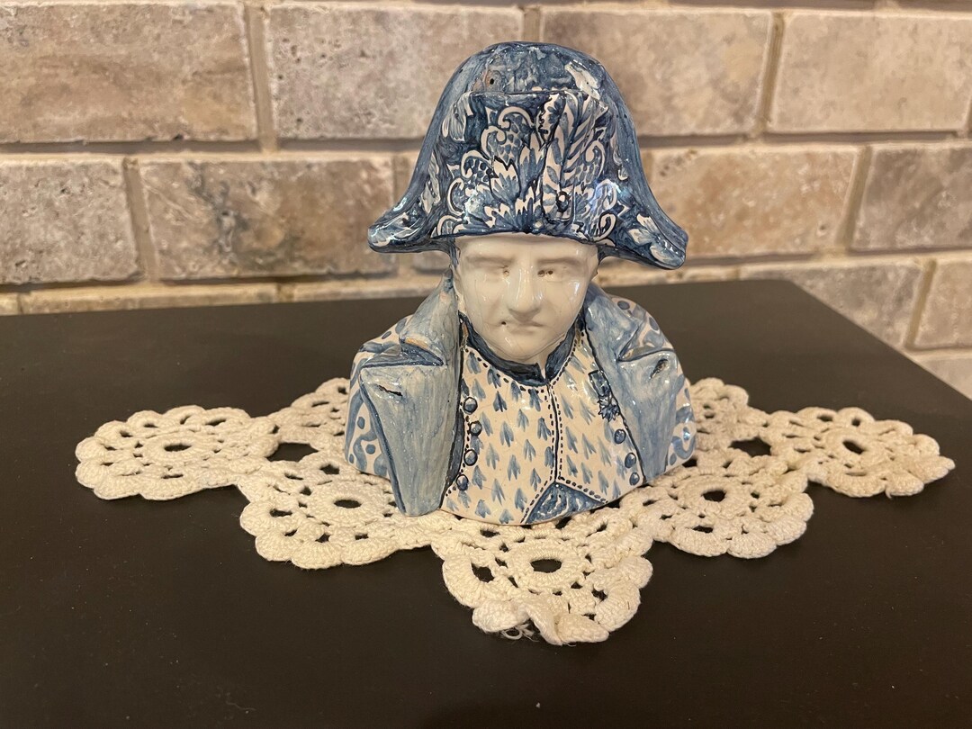 Rare Delft Pottery Spill Vase Napoleon Bust Collectible Fireplace ...
