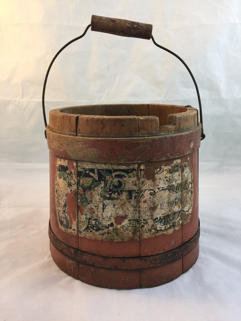 Antique Preserves Furkin salmon painted furkin antique | Etsy