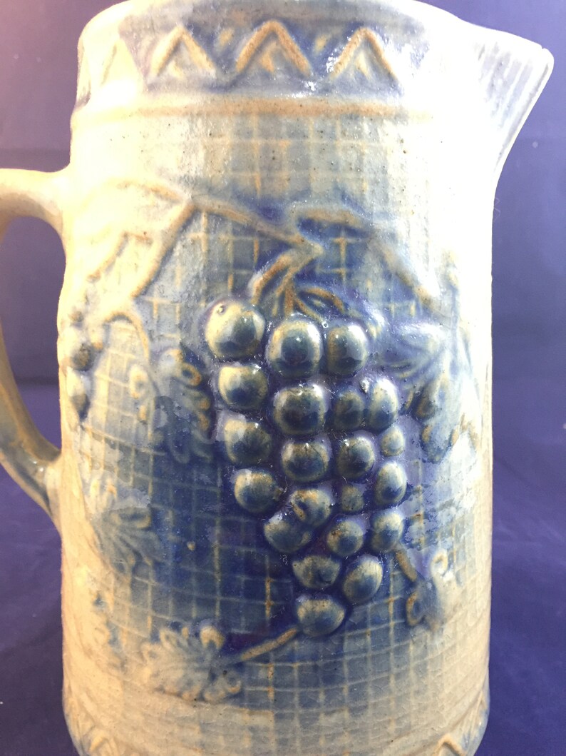 Antique Red Wing Stoneware Pitcher Grapes and Lattice Vintage - Etsy
