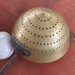 Antique Brass and Cast Iron Strainer Primitive Cookware Fireplace ...