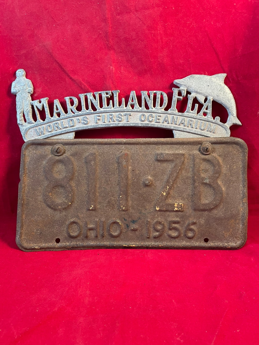 Antique License Plate Topper Marineland Fla Worlds First Oceanarium ...