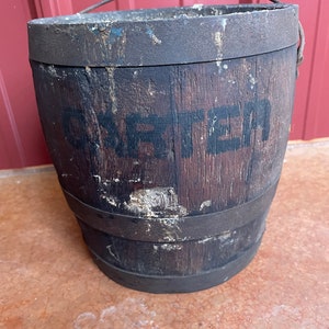 Antique Wooden Paint Bucket/pail Antique Advertising Carter White Lead ...