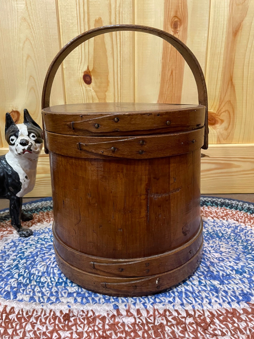 Antique Furkin Antique Pantry Box Syrup Bucket Lapped Straps - Etsy