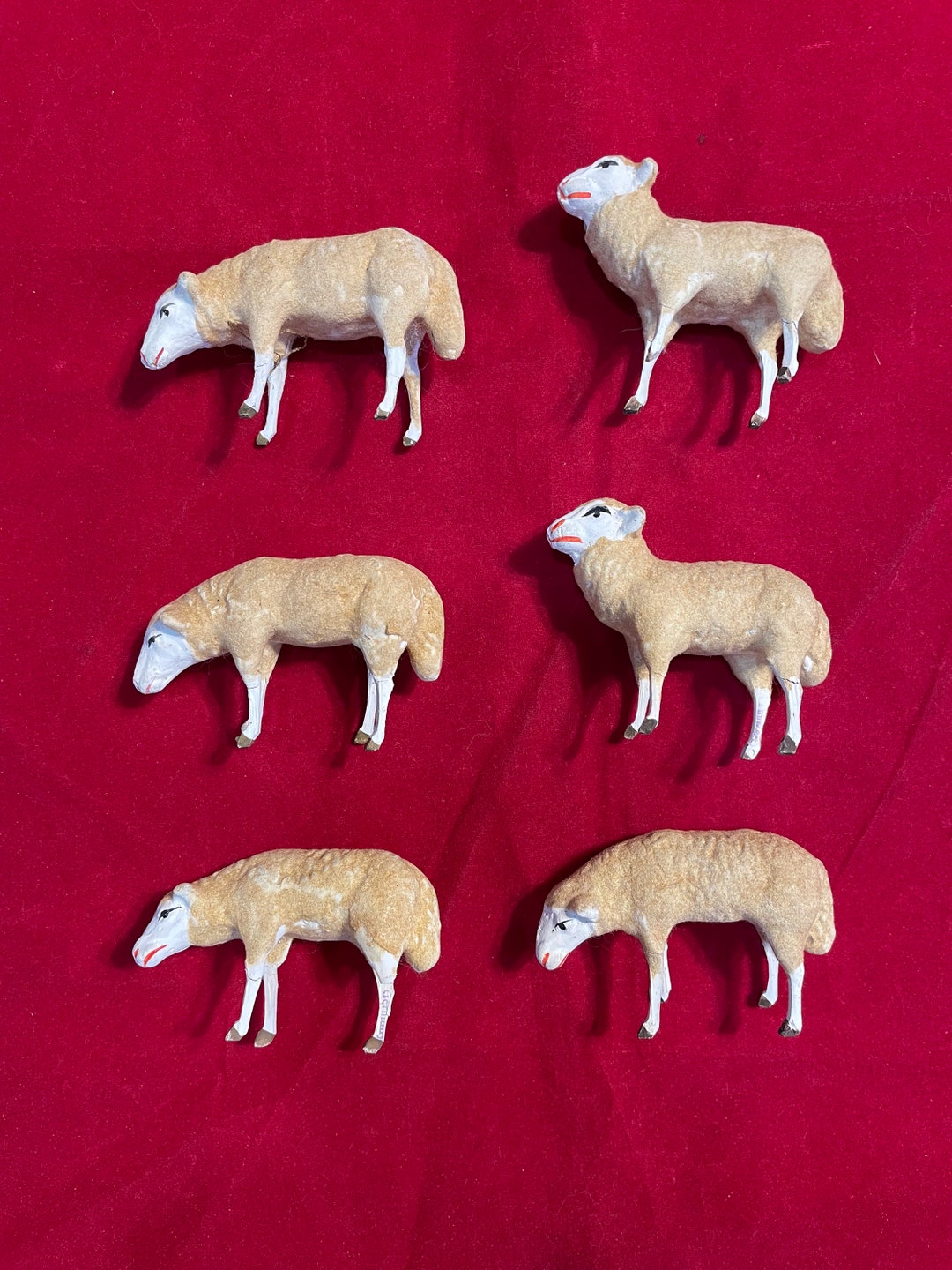 Six Putz Sheep / Lamb Putz Nativity Sheep Stick Leg Sheep / Lamp - Etsy