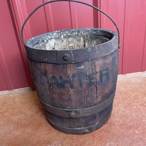 Antique Wooden Paint Bucket/pail Antique Advertising Carter White Lead ...