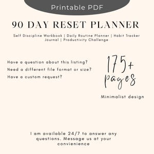 90 Day Reset Planner Printable | Habit Tracker, Goal Planner, Life ...