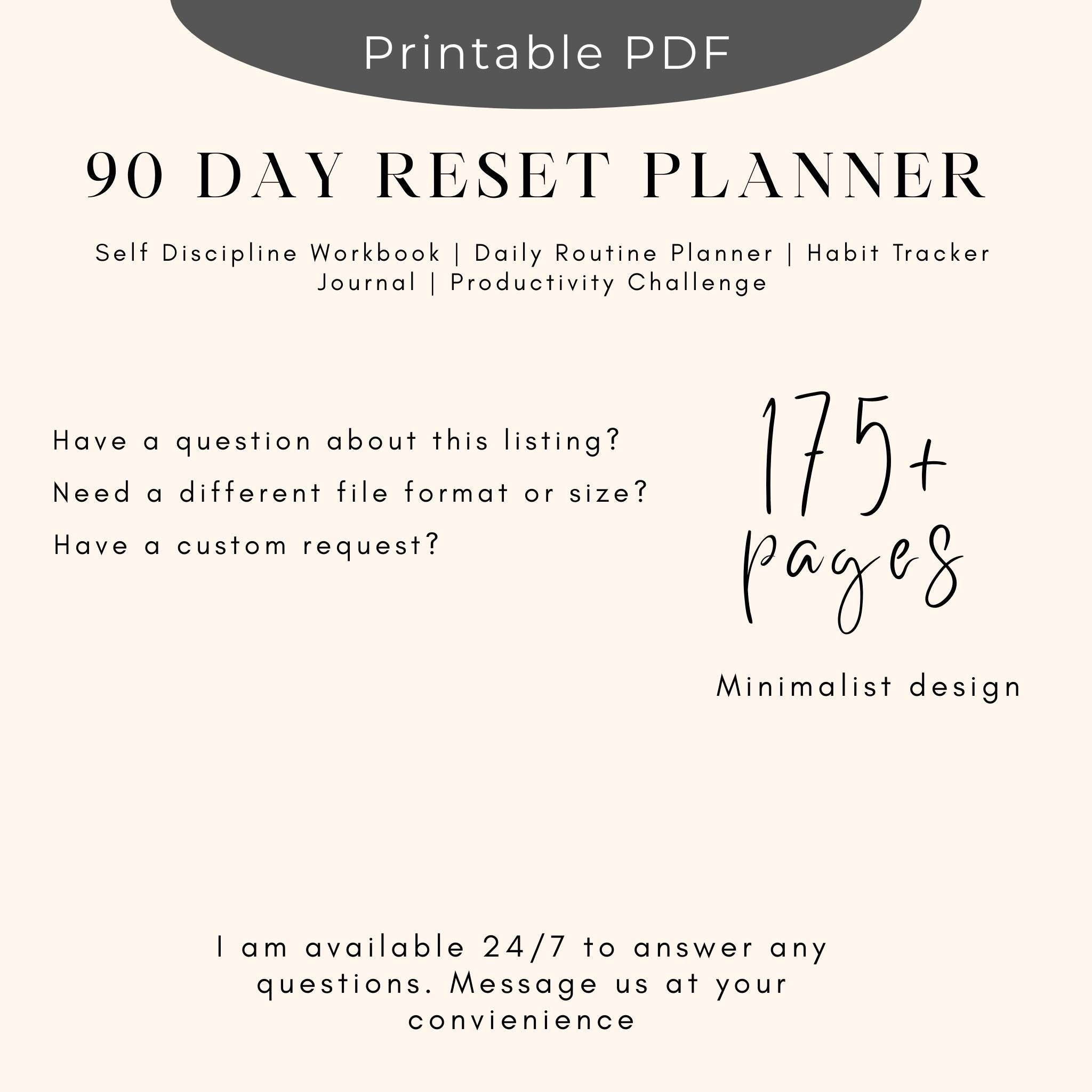 90 Day Reset Planner Printable | Habit Tracker, Goal Planner, Life ...