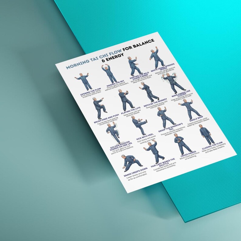 Printable Tai Chi Morning Routine Exercise for Seniors, Daily Tai Chi ...