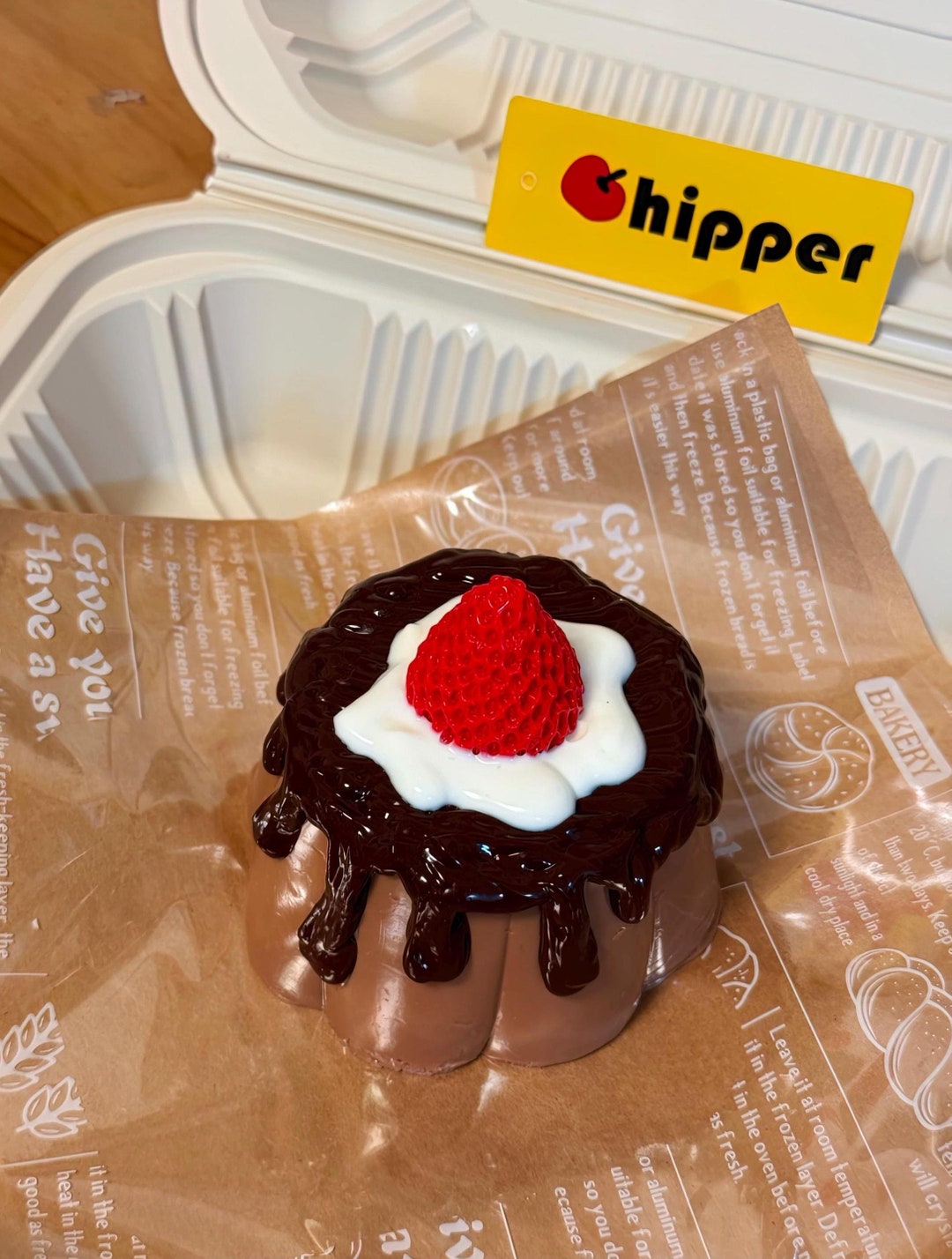 Realistic Chocolate Strawberry Pudding Taba Squishy Toy,soft Stress ...