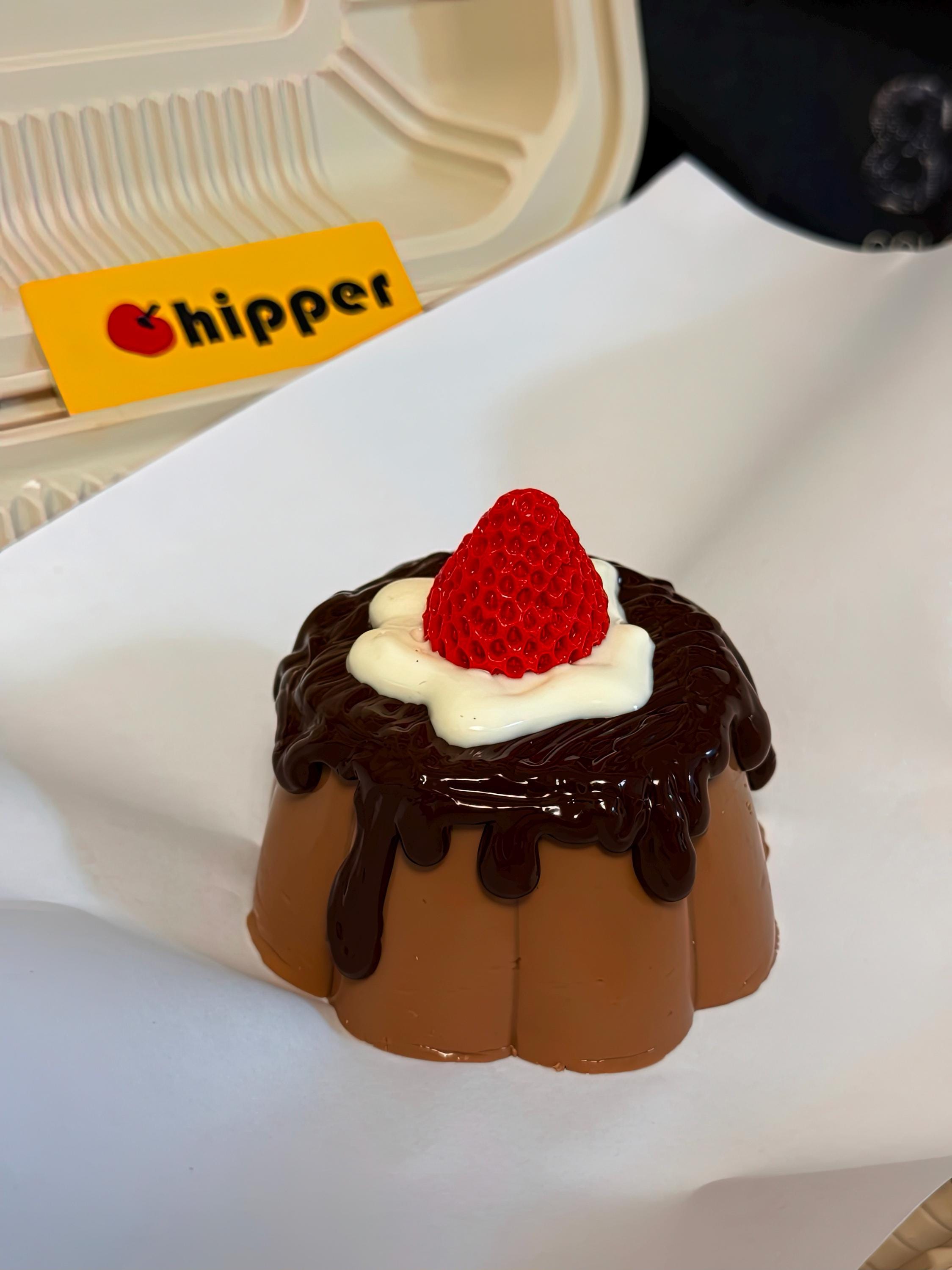 Realistic Chocolate Strawberry Pudding Squishy: Soft Stress Relief Toy ...