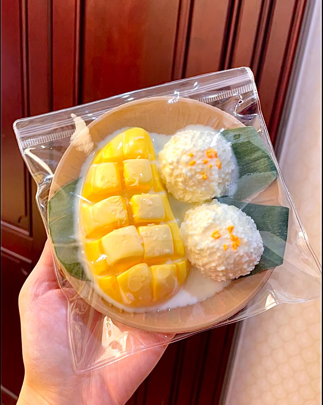 Realistic Mango Sticky Rice Taba Squishy Toy, Soft Stress Relief Toy ...