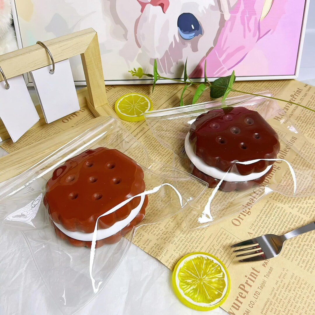 Chocolate Sandwich Cookie Squishy Toy: Food-grade Silicone Stress ...