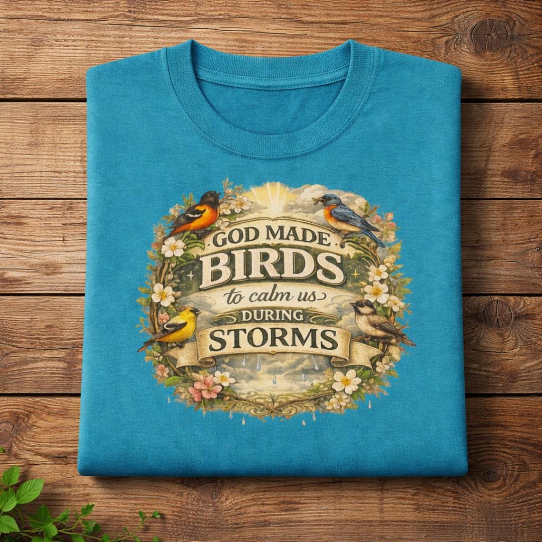 God Made Birds to Calm Us During Storms T-shirt | Vintage Bird Nature ...