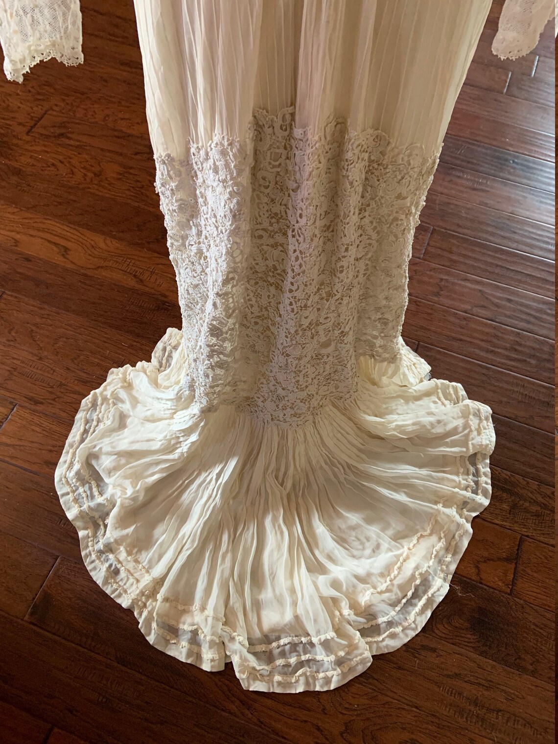 Antique Silk and Irish Lace Wedding Gown | Etsy