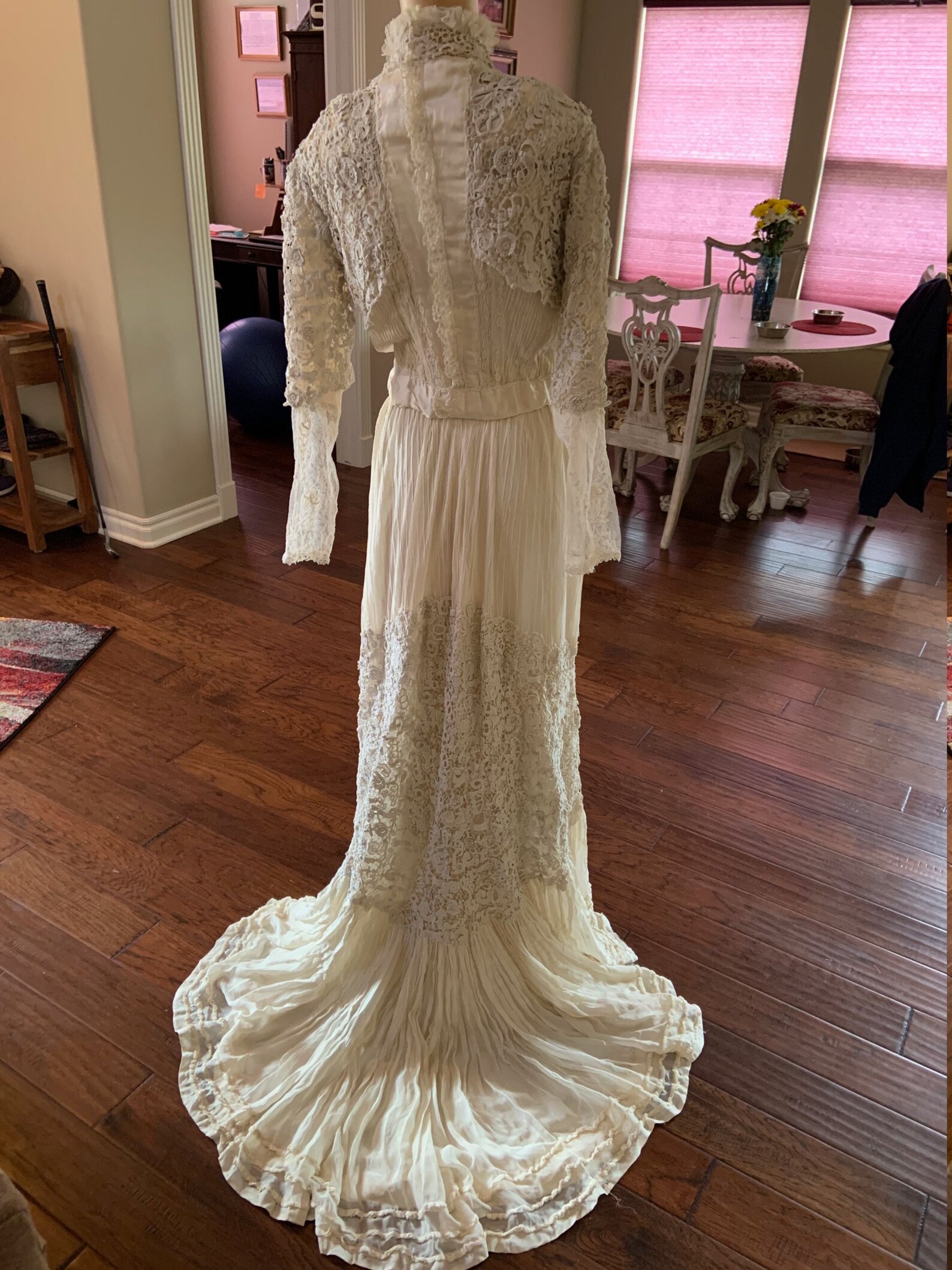 Antique Silk and Irish Lace Wedding Gown - Etsy