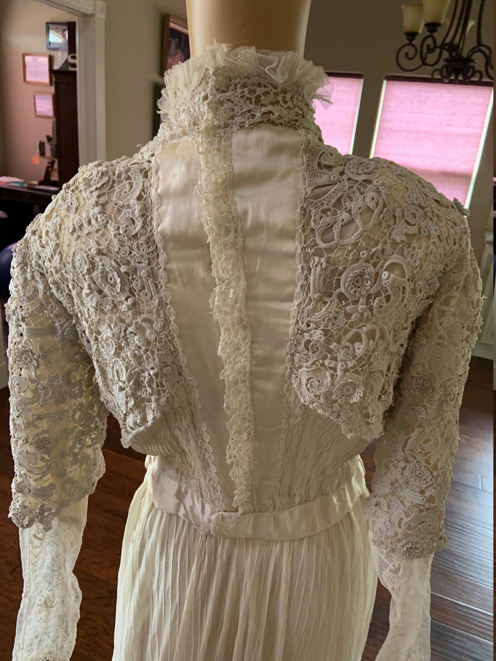 Antique Silk and Irish Lace Wedding Gown - Etsy