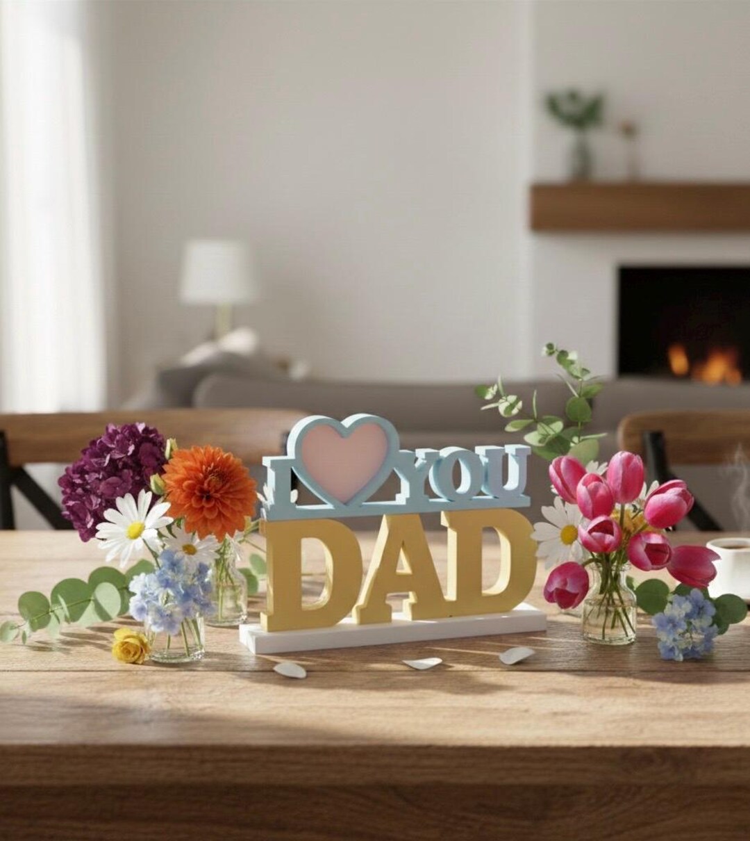 I Love You Dad 3D Model - Father's Day Table Decor - Etsy