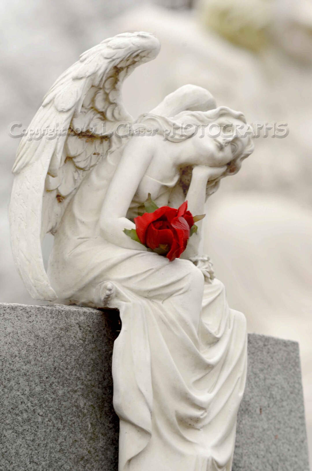 Angel With Red Rose - Etsy