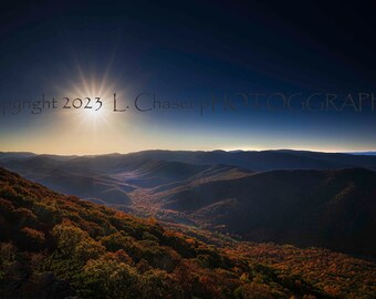 Blue Ridge Sunset — sunset From the Cowee Mountain Overlook on the Blue ...