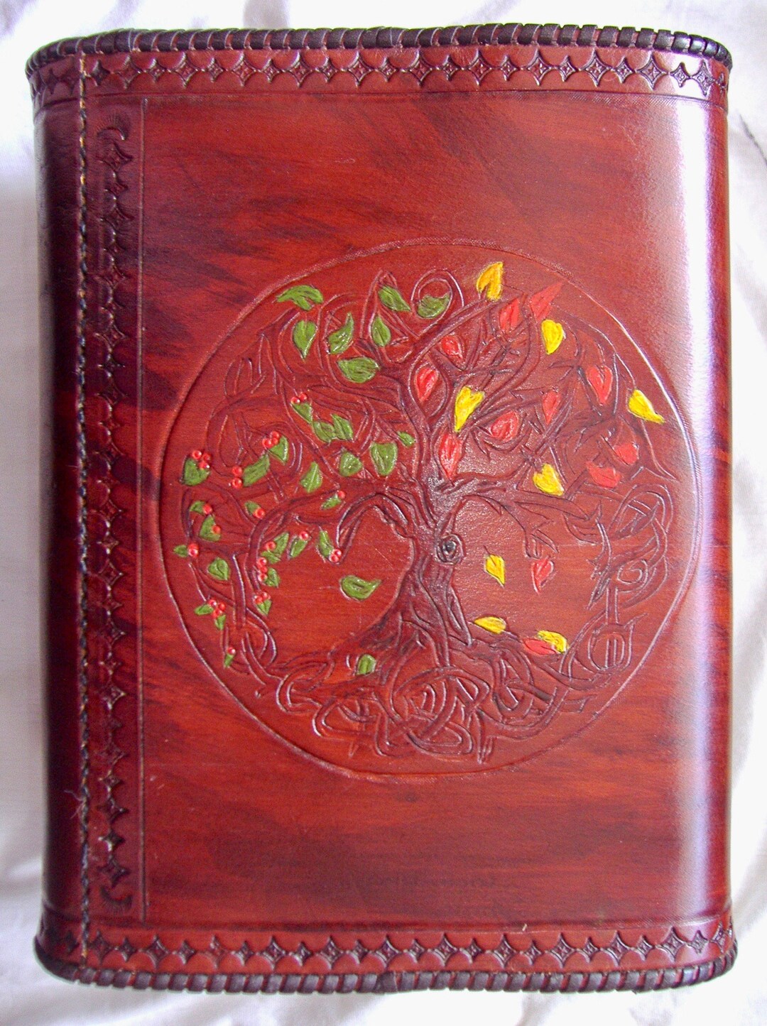Handmade Leather Book Cover: AA Big Book & 12/12, Tree of Life - Etsy