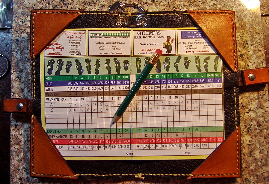 Leather Golf Scorecard Holder Wallet - Etsy