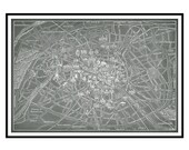 Items similar to vintage map french france paris eiffel tower ...
