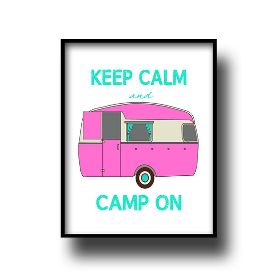 Items similar to Retro Vintage Camper Art Print poster 8x10 camping ...