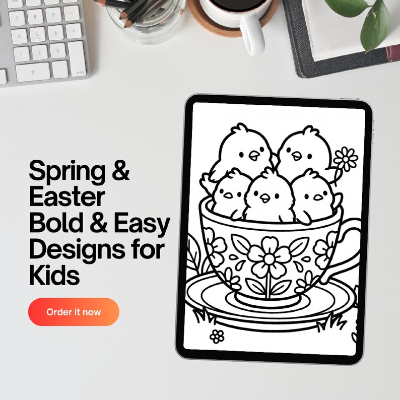 Spring Easter Coloring Book for Kids | Bold Easy Bunny Egg Designs ...