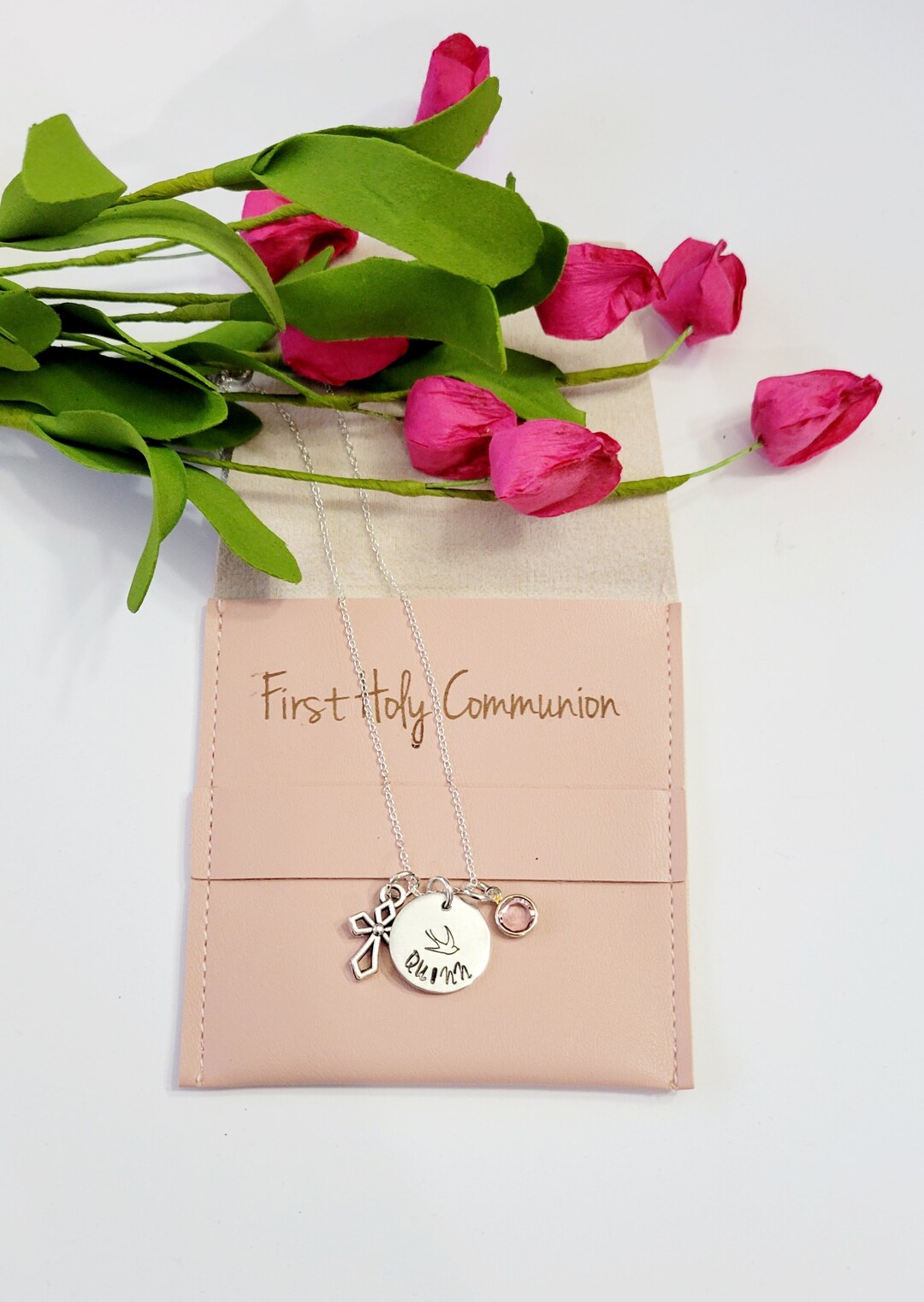 First Holy Communion Necklace for Girls Baptism Gift Custom Name ...